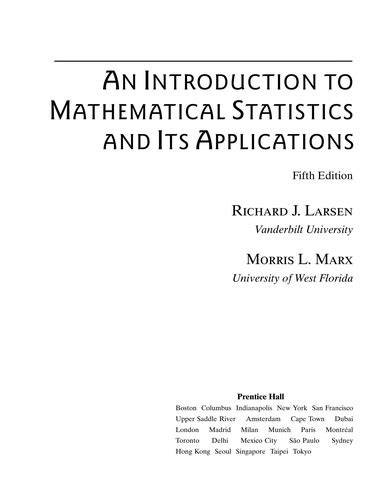An Introduction To Mathematical Statistics And Its Applications By