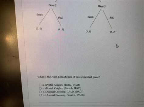 solved question 38 consider the following sequential game