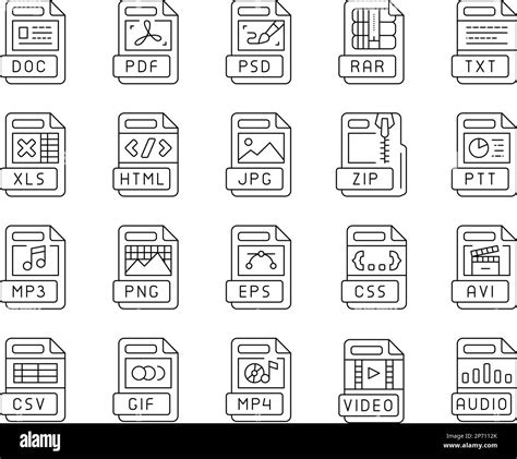 File Format Document Icons Set Vector Stock Vector Image Art Alamy