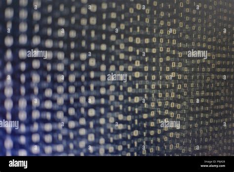 Blocks Of Binary Data Blockchain Concept Blue Background With