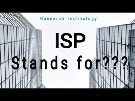 What Does ISP Stand For How To Discuss