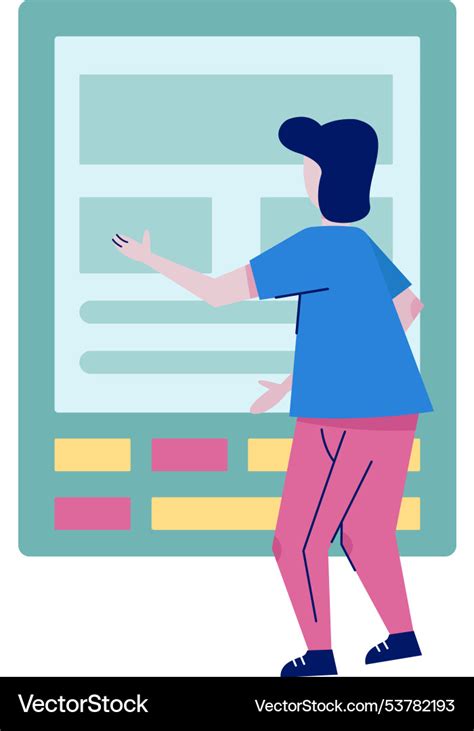 User Interface Development Icon Man Work On Phone Vector Image