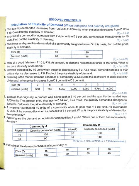 Elasticity Of Demand Questions Pdf Elasticity Of Demand Questions Pdf