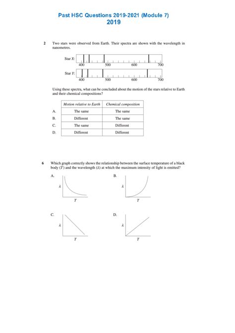 Past HSC Questions Analysis Module Studocu