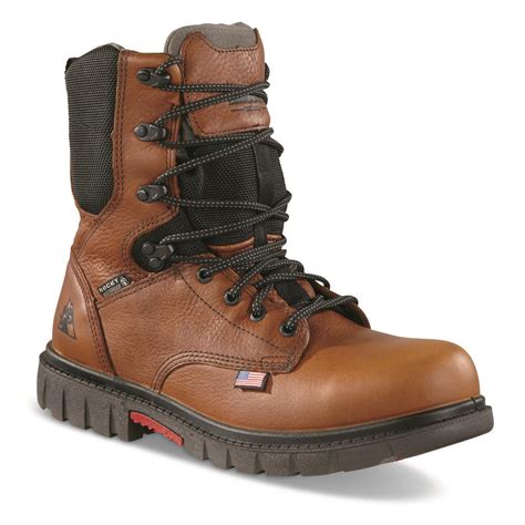 Rocky Mens Worksmart Usa 8 Waterproof Safety Toe Work Boots