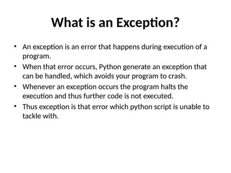 Exception Handling In Python Programmingpptx