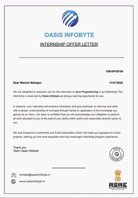 manish mahajan on linkedin connections oasisinfobyte internship