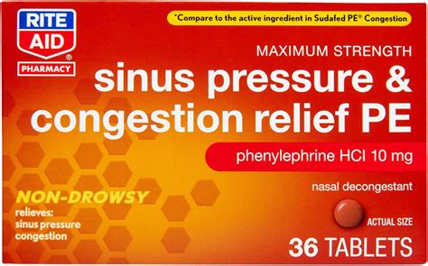 Rite Aid Sinus Pressure And Congestion Non Drowsy Relief Pe