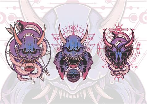 Premium Vector Oni Mask Vector Illustration