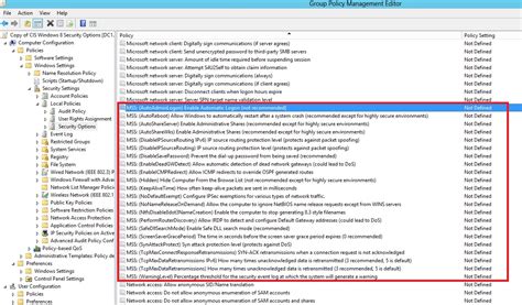 Missing Mss Settings In Security Options Of Group Policy Gpo Uk