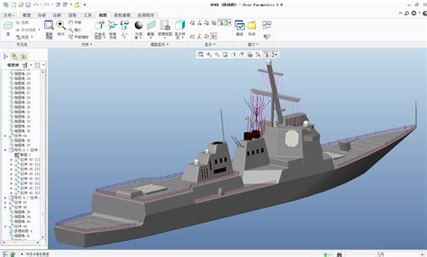 阿利伯克级驱逐舰（100：1制作） Solidworks 模型图纸下载 懒石网