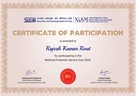 Rajesh Kumar Rout On Linkedin Nism Sebi Financialliteracy Quiz2024