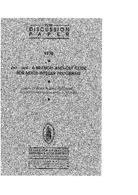 Pdf Bc Opt A Branch And Cut Code For Mixed Integer Programs