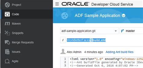 Building Oracle ADF Applications With Ant Using Oracle Developer Cloud Service