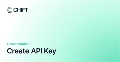 Create API Key - Chift