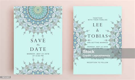 웨딩 카드 템플릿의 아름다운 세트 기하학적 다면체 결혼식 초대장 고급 템플릿 장식 패턴에 대한 아르 데코 스타일의 골드 컬렉션입니다 결혼 반지에 대한 스톡 벡터 아트 및