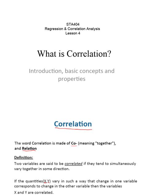 4 1 Introduction To Corrrelation And Its Properties Pdf Statistical Theory Data Analysis