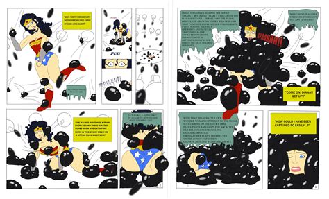 Wonder Woman Captured By Sticky Blobs By Tissuehead On Deviantart