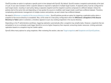 Introduction To Snapshotiq And Synciq Dell Powerscale Synciq