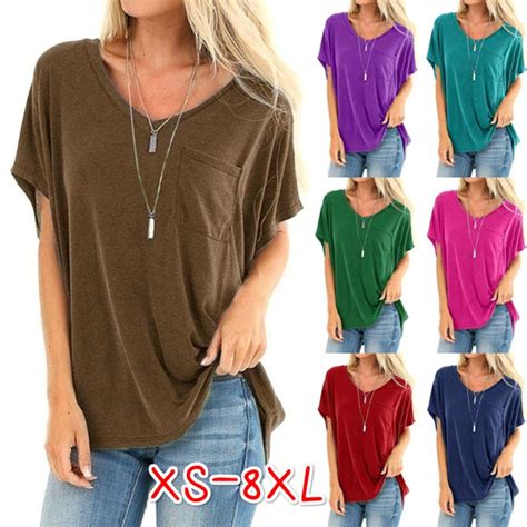 Xs 8xl Summer Tops Plus Size Fashion Clothes Womens Casual Loose Short