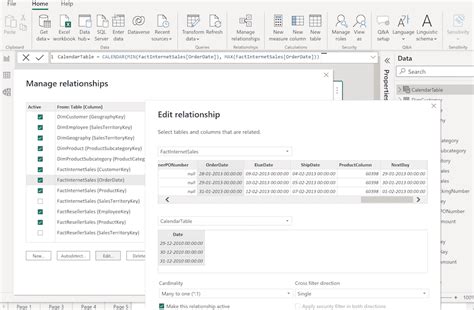 Power Bi Dax Calendar Function