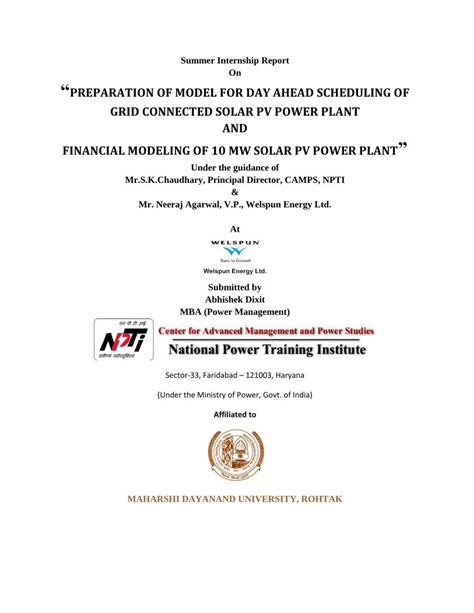 Pdf Preparation Of Model For Day Ahead Scheduling Of Grid Connected Dokumen Tips