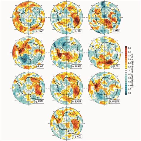 Spatial Correlation Plots Of Standardized Regional And Continental