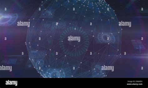 A Digital Globe With Interconnected Nodes And Lines Floating In Space