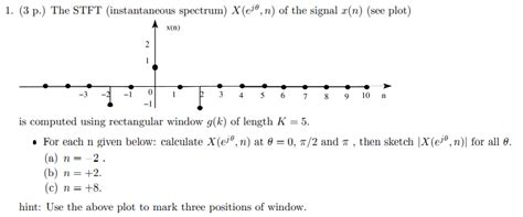 solved 1 3 p the stft instantaneous spectrum x ejº