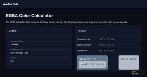 Rgba Calculator Codesandbox