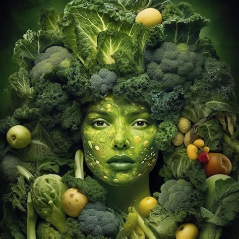 Woman With Vegetable Premium Ai Generated Image