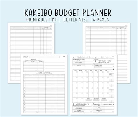Printable Kakeibo Template Pdf Printable Templates