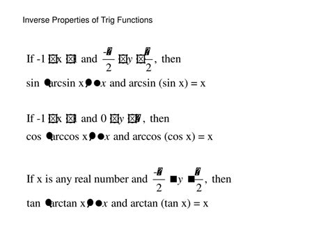 Ppt Inverse Trig Functions Principal Values And Properties Powerpoint Presentation Id 8682350