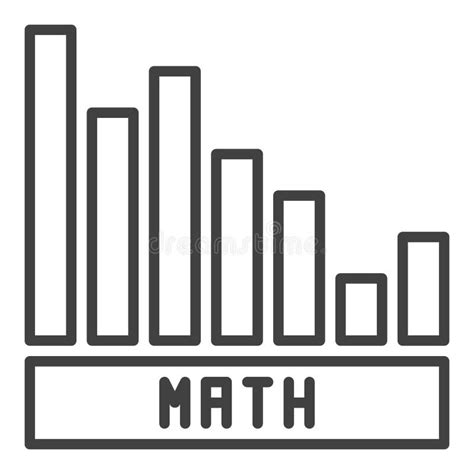 Maths Science Bar Graph Vector Concept Line Icon Or Sign Stock