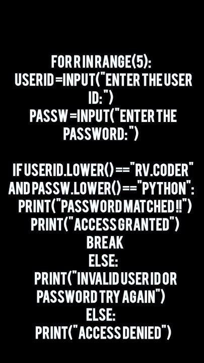 Program Of Generate A Login Screen In Python Programming Coding Loginscreen Phython Program