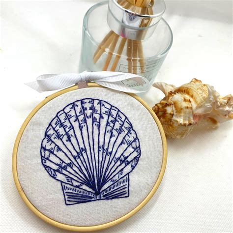Shell Printed Panel For Embroidery Treasure Kave Embroidery