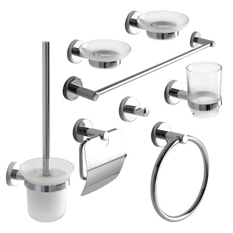 Ensemble De 8 Accessoires De Salle De Bain Chromés Leroy Merlin