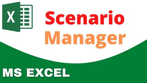 how to use scenario manager in what if analysis in ms excel what if