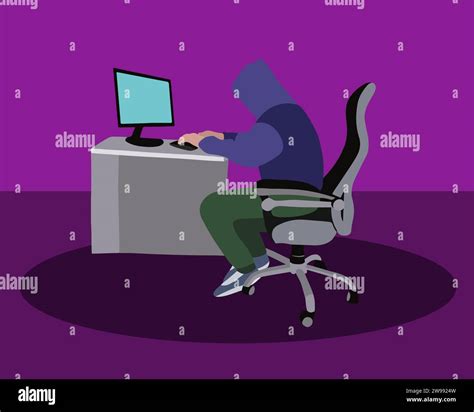 Vector Isolated Illustration Of A Man Symbolizing A Hacker Or Gamer Stock Vector Image And Art Alamy