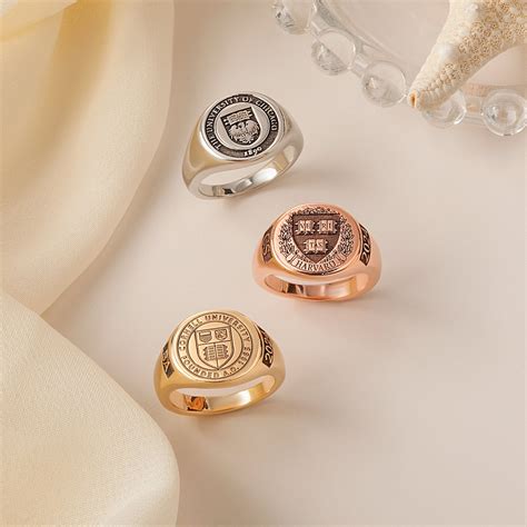 Custom Signet Ring College Emblem Signet Ring Personalized Ring Class