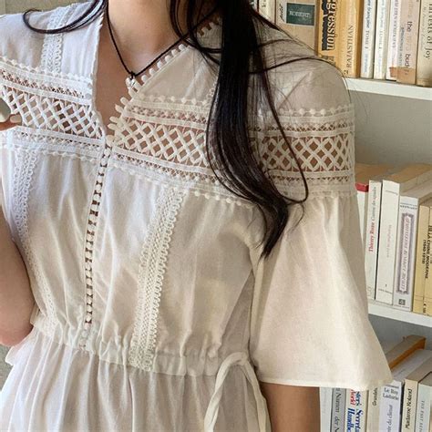 펀칭원피스 흰색 동남아 휴가룩 빅사이즈 휴양지 원피스 4color