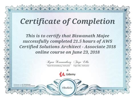 Biswanath Majee On Linkedin Completed Aws Certified Solutions Architect Course In Udemy