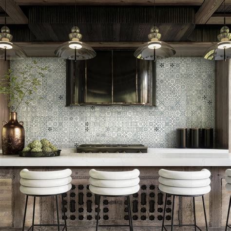 4x4 Azulejo Ceramic Pattern Tiles Handmade Surface Satin Finish 9