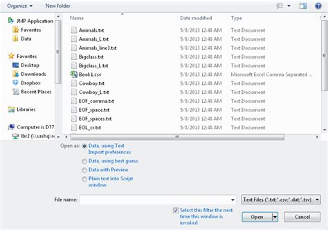 jmp reading in txt data file using spss code choicesany