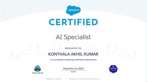 Akhil Kumar Konthala On Linkedin Trailblazer Aiinnovation Salesforce Trailhead