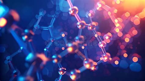 Abstract Molecular Structure With Glowing Connections And Bokeh Effect