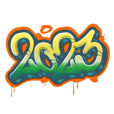 Premium Vector Sprayed 2023 Graffiti Tag With Full Color Overspray On White Vector Illustration