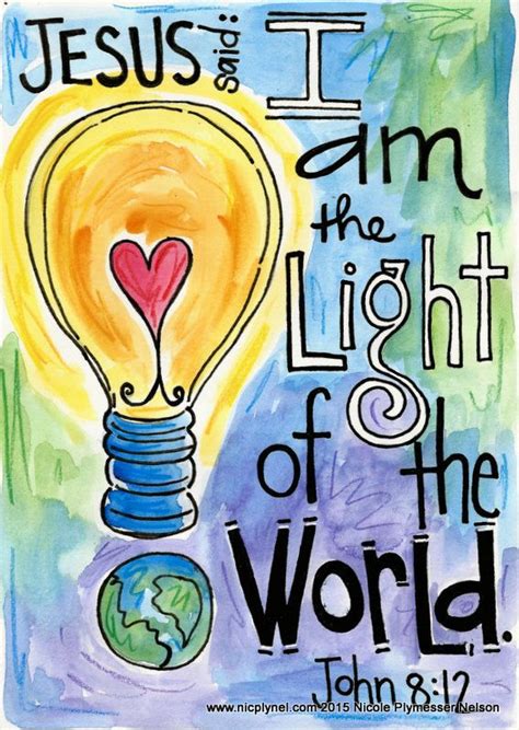 John 812 Jesus Light Of The World Illustrated Watercolor Prints