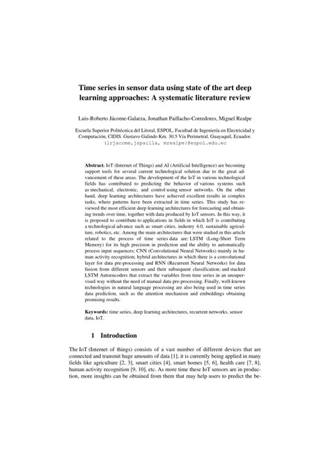 pdf time series in sensor data using state of the art deep learning
