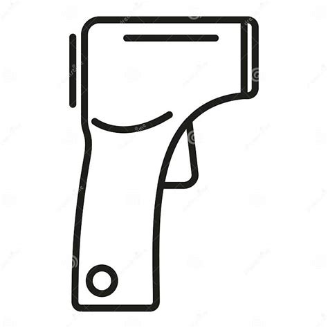 Heat Laser Thermometer Icon Outline Vector Measure Scan Temperature